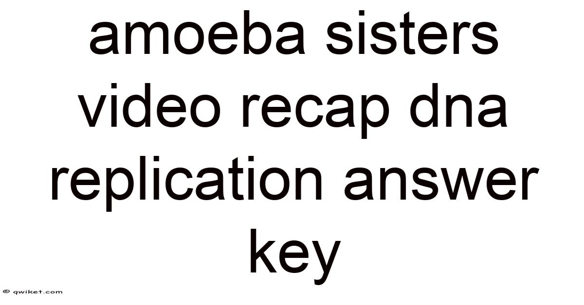 Amoeba Sisters Video Recap Dna Replication Answer Key